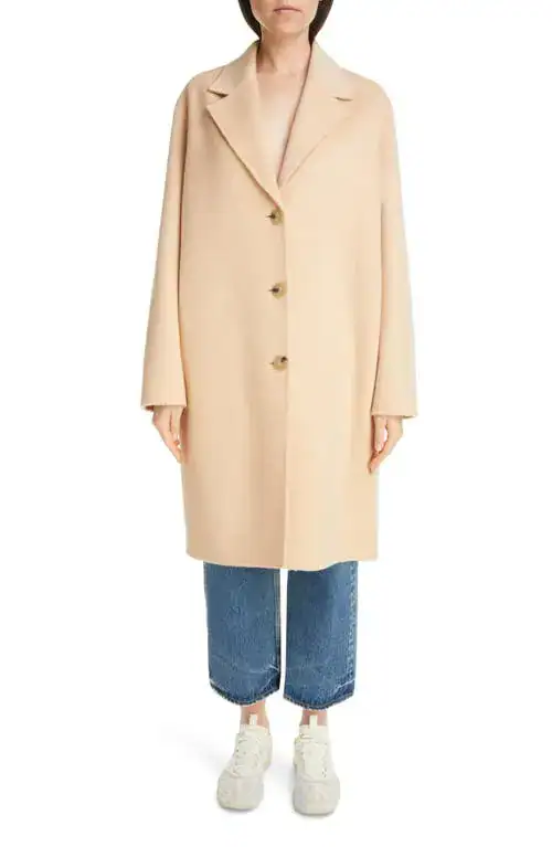 Acne Studios Avalon Double Face Wool & Alpaca Coat In Warm Beige